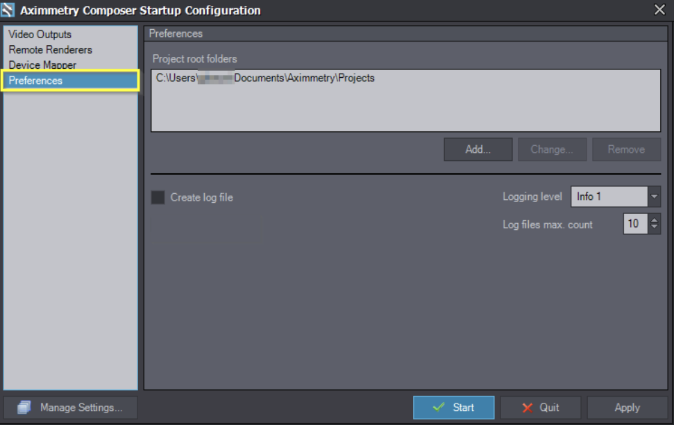 Startup Configuration - aximmetry.com