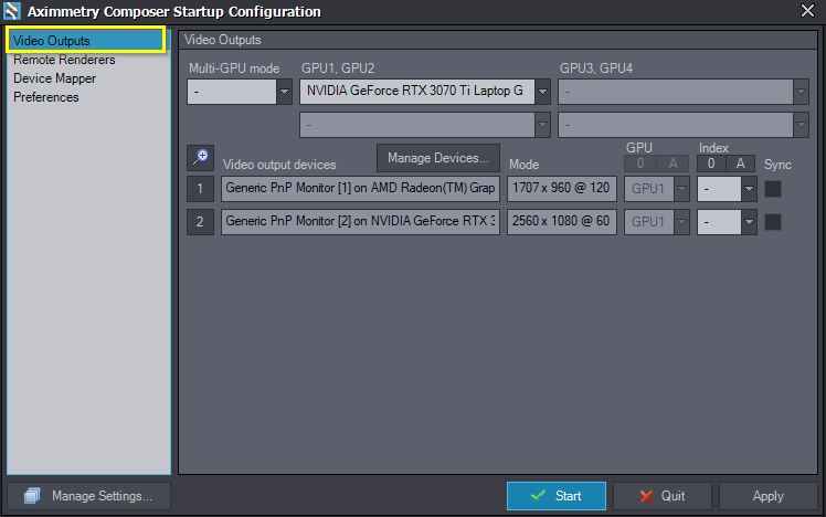 Startup Configuration - aximmetry.com